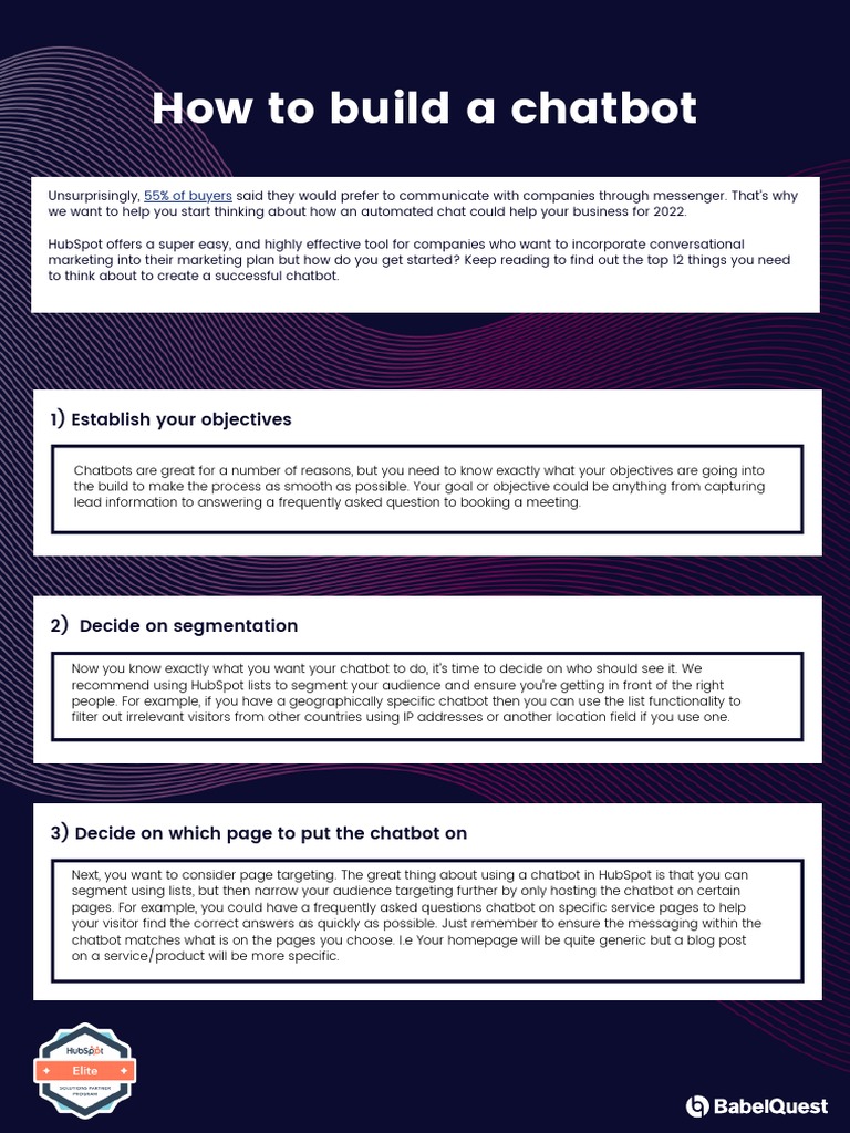 BabelQuest - How to build a chatbot [Checklist] | PDF | Information ...