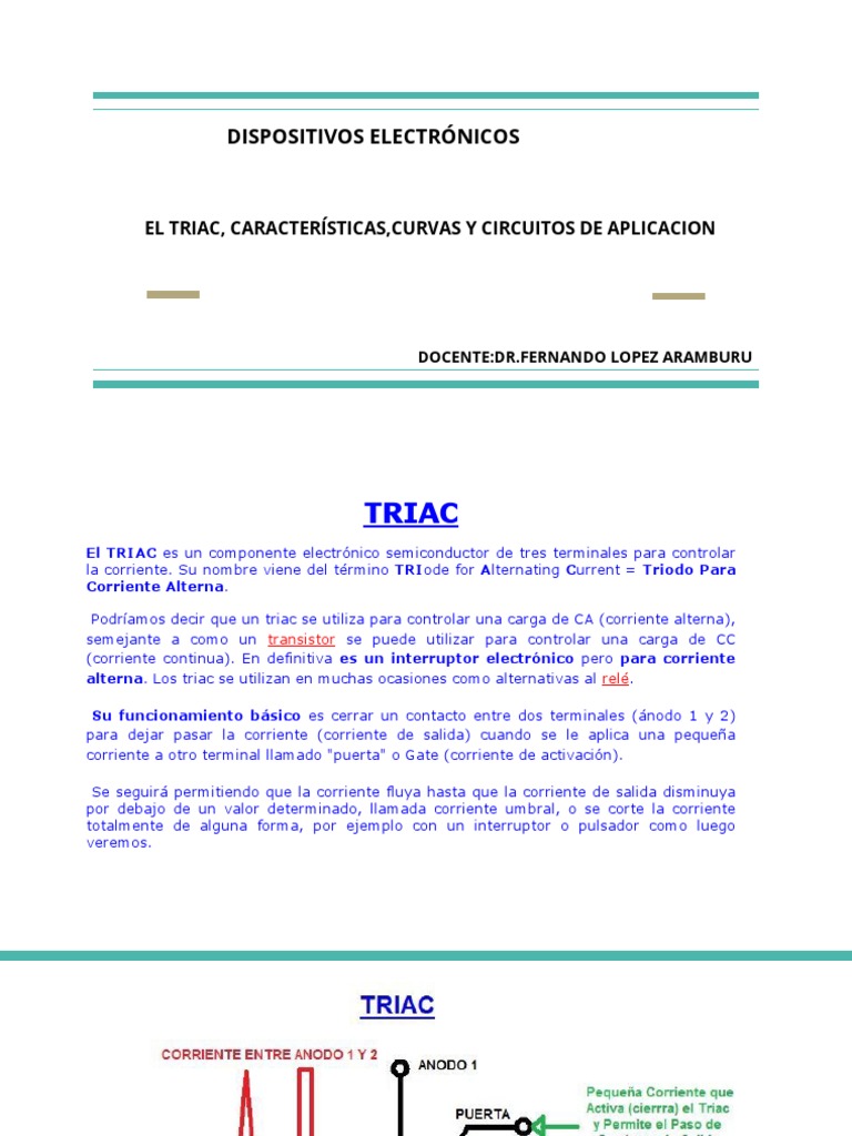 El Triac | PDF | Corriente eléctrica | Componentes