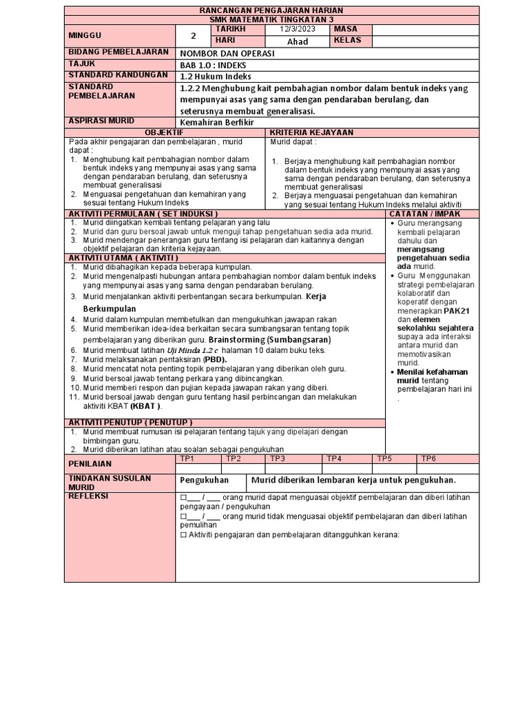 Hukum Indeks Tingkatan 3 | PDF
