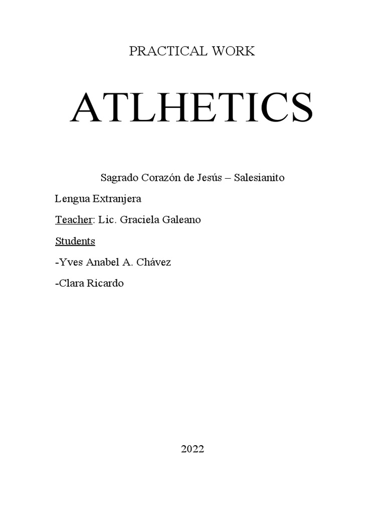 Trabajo Practico de Ingles (Deportes) | PDF