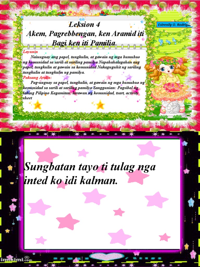 Leksion 4 Akem, Pagrebbengan, Ken Aramid Iti Bagi Ken Iti Pamilia | PDF