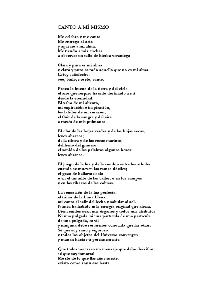 Canto A Mí Mismo Walt Whitman | PDF
