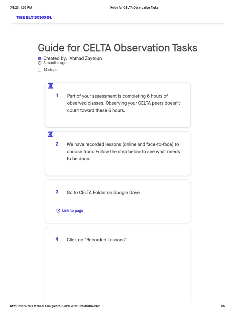 CELTA Observation Task Guide | PDF | Communication