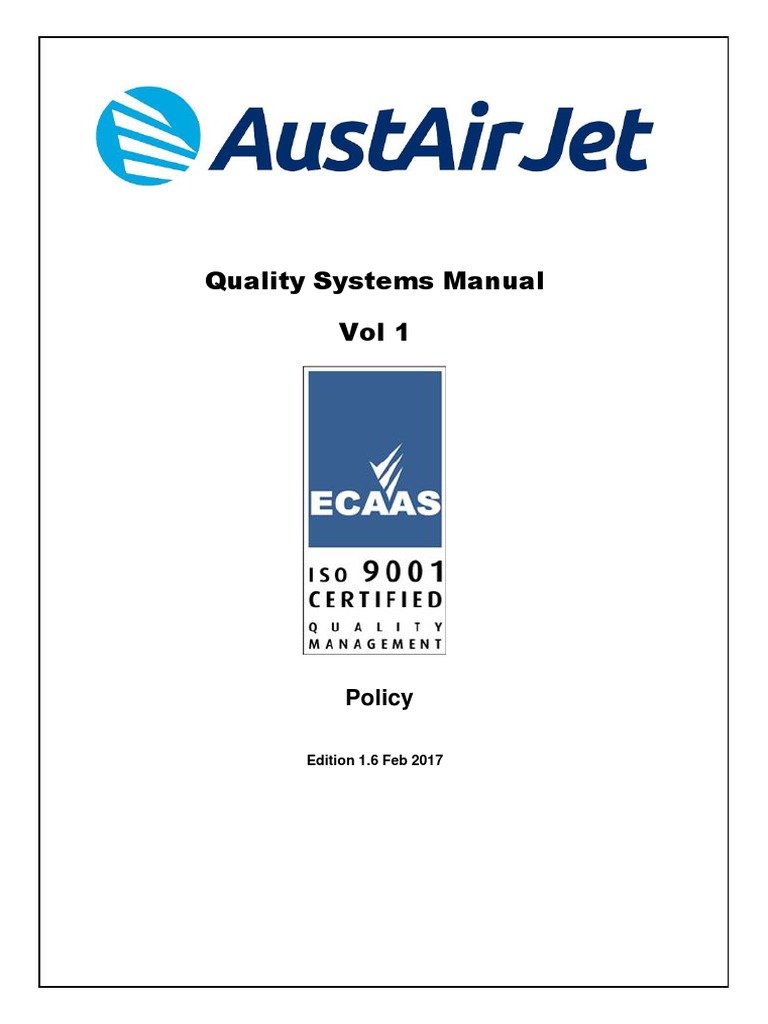 Quality Systems Manual Vol 1: Policy | PDF | Business
