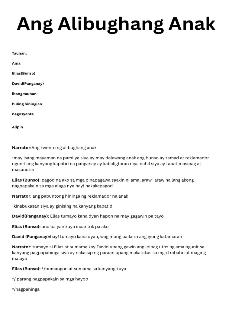 Ang Alibughang Anak | PDF