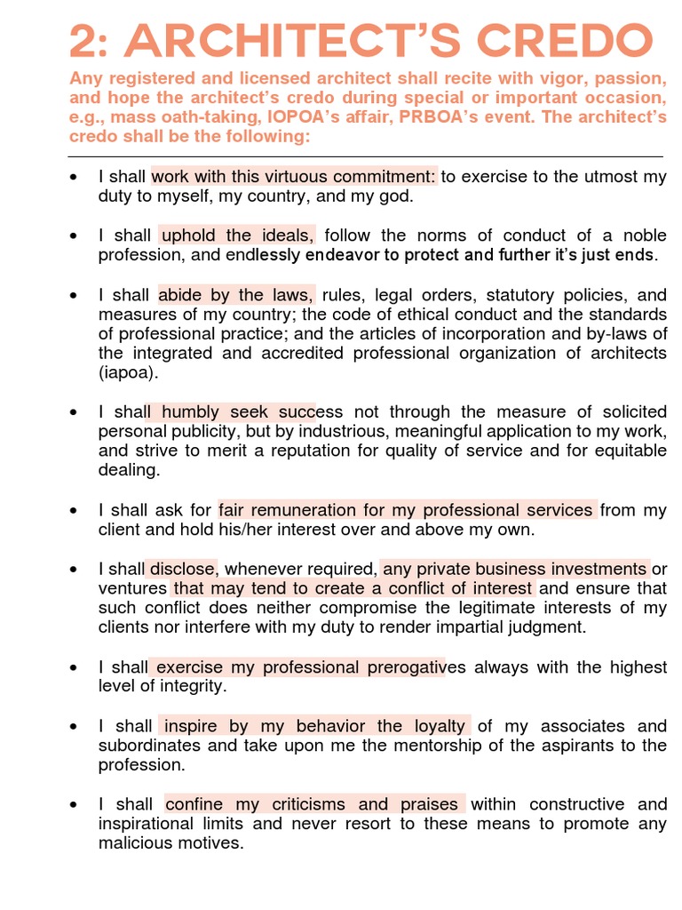 Architecture - APP2 - Architect's Credo | PDF | Justice | Crime & Violence