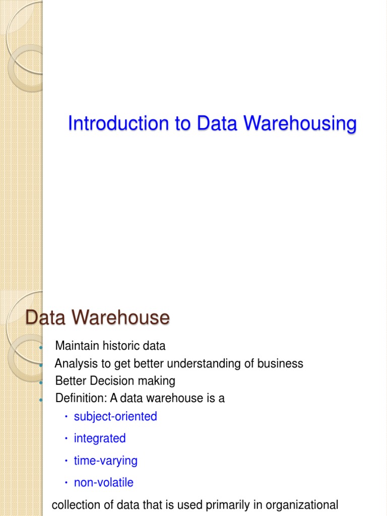 Introduction To Data Warehousing | PDF | Data Warehouse | Information ...