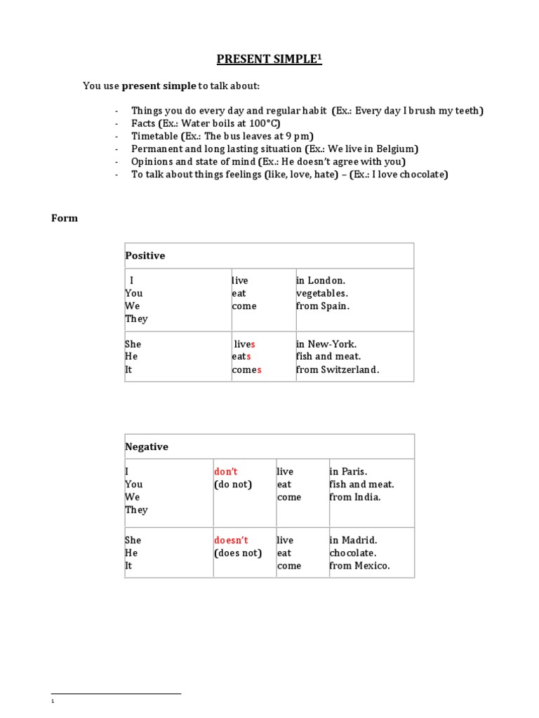 Understanding Present Simple Tense | PDF
