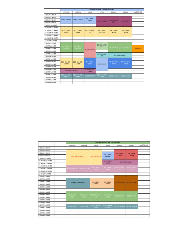 Exam Schedule 2S2223 MAIN SCHEDULE 2 | PDF