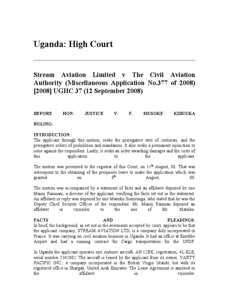 Uganda: High Court | PDF | Mandamus | Certiorari