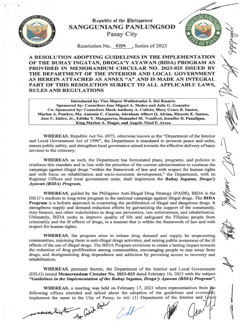 Sb Reso Adopting Bida Sample S2023 Download Free Pdf Drug Rehabilitation Social Aspects Of