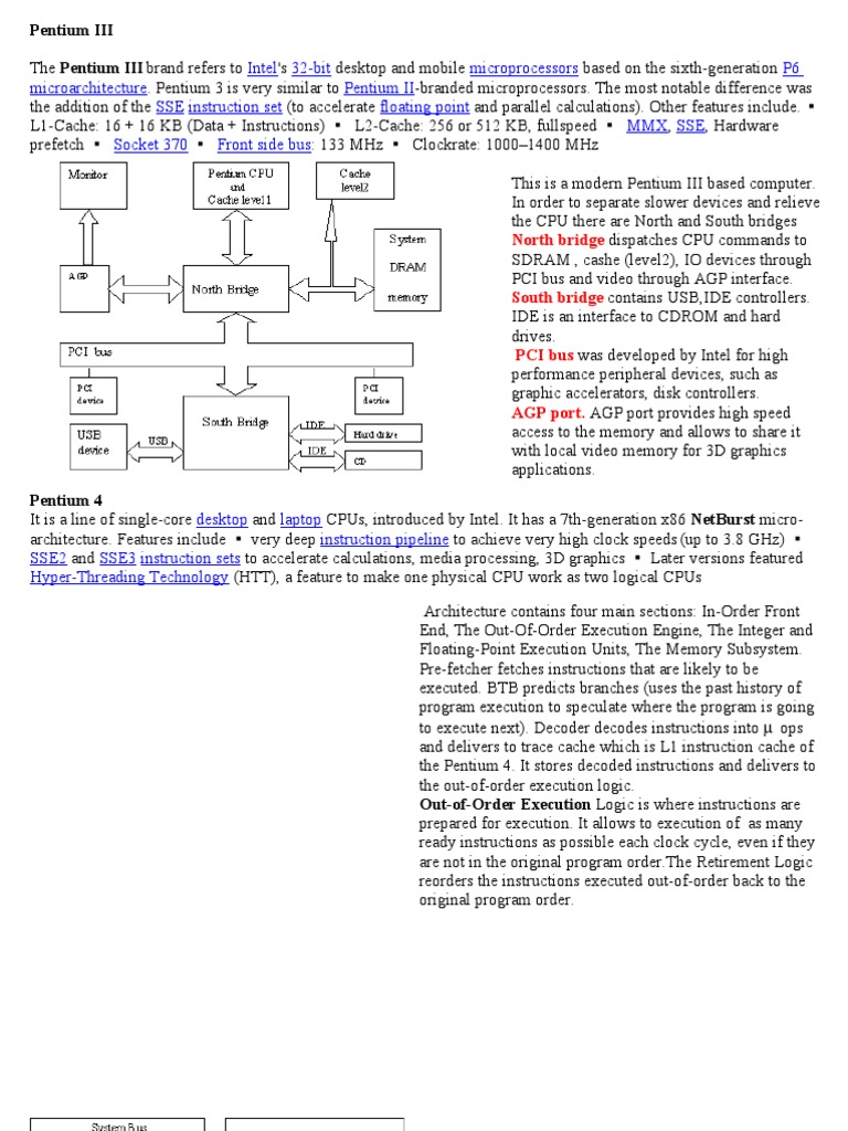 Pentium 3 and 4 Assignment | PDF | Cpu Cache | Central Processing Unit