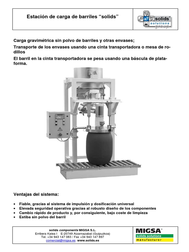 Estación de Carga de Barriles "Solids" | PDF