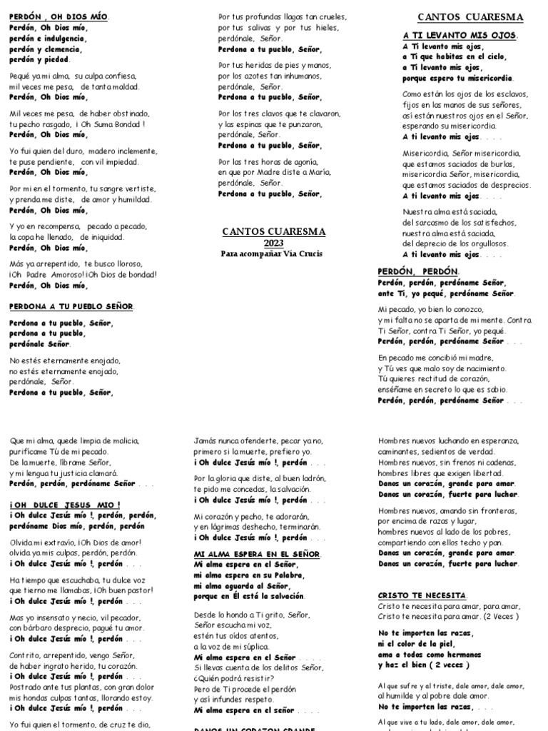 CANTOS Cuaresma | PDF | Pecado | Perdón