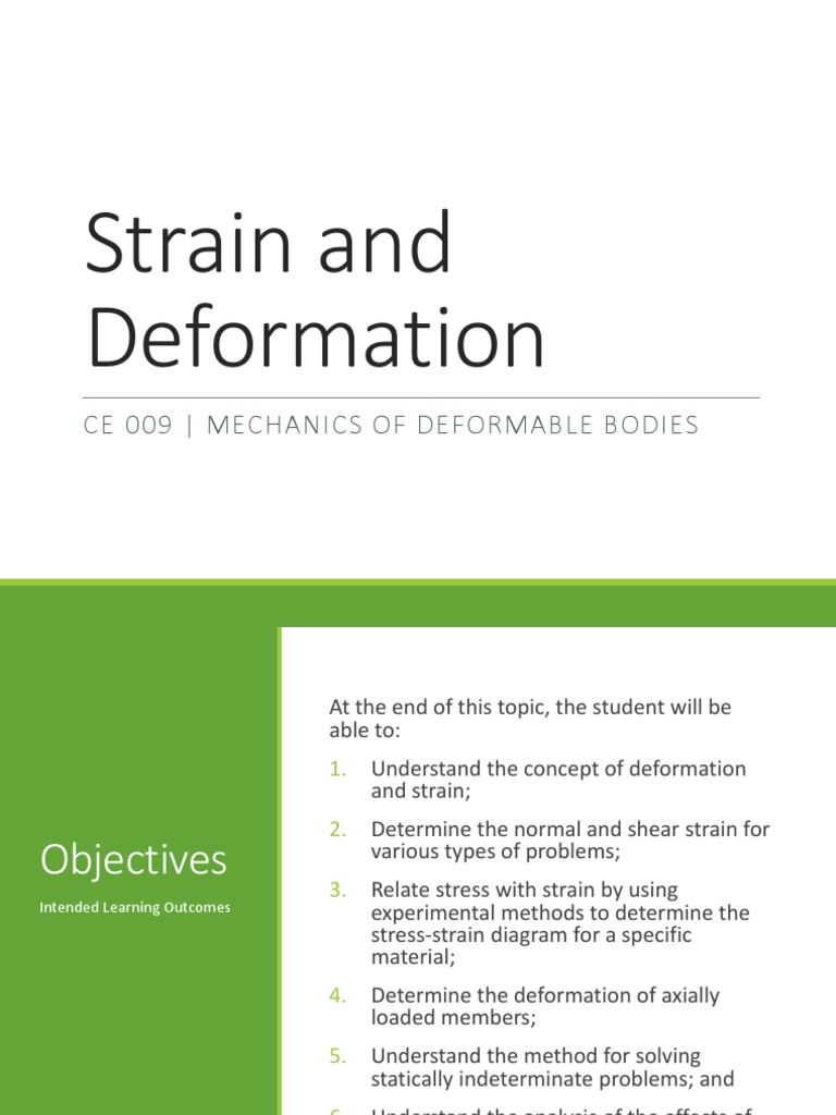 3 Strain and Deformation (Blank) | PDF | Deformation (Engineering) | Yield (Engineering)
