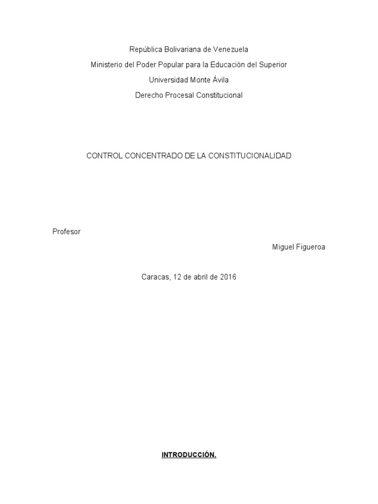 Control Concentrado de La Consti. | PDF | Constitución | Judicaturas