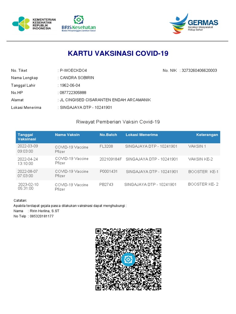 Sert.Vaksin Booster I _Candra Sobirin | PDF