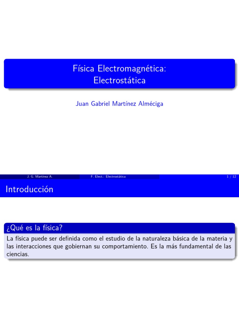 Electrostática y Electromagnetismo | PDF | Física | Electromagnetismo