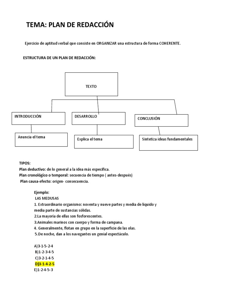 PLAN DE REDACCIÓN | PDF