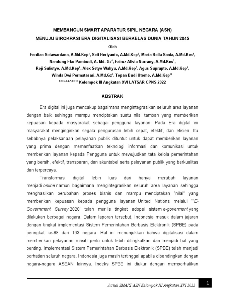 Jurnal Smart Asn 1 | PDF