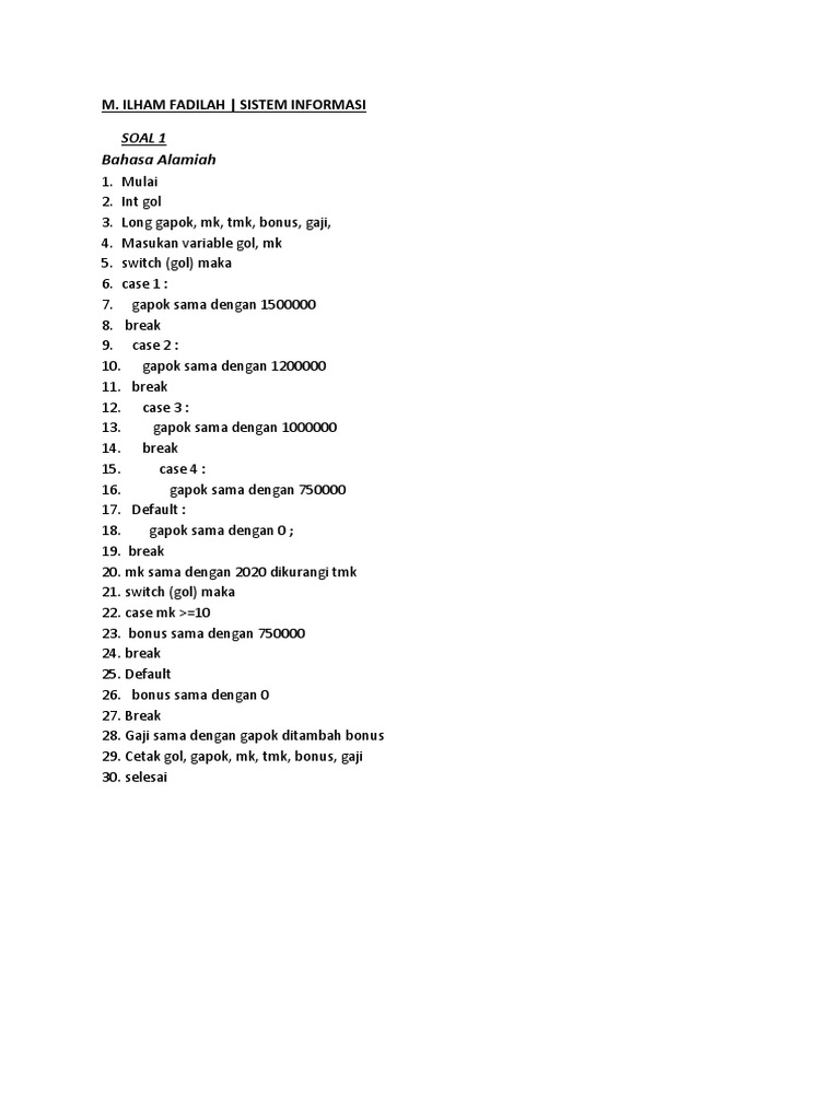 Pertemuan 5) Tugas Algoritma Pemrograman | PDF