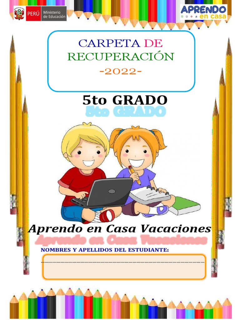 5° QUINTO GRADO-WORD-CARPETA DE RECUPERACION | PDF | Aprendizaje | Imagen