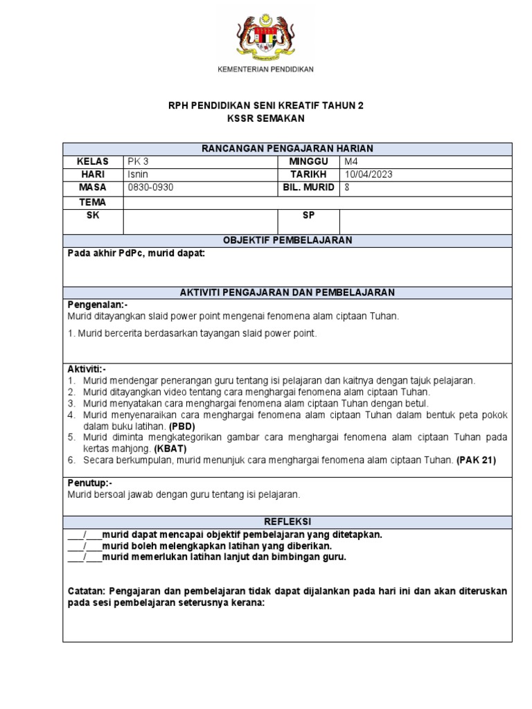 Template RPH | PDF