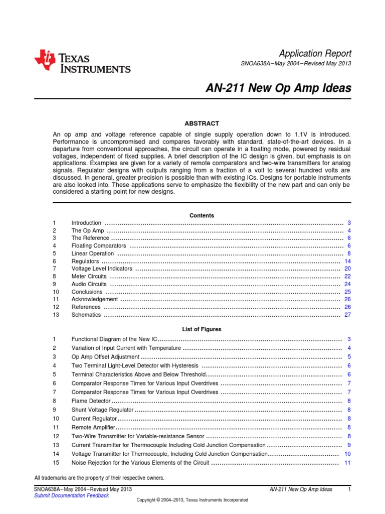 AN-211 New Op Amp Ideas | PDF | Operational Amplifier | Amplifier