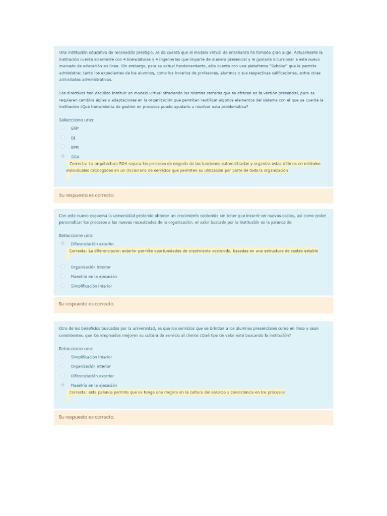 Autocalificable 3 - Gestión en Procesos de Negocio | PDF