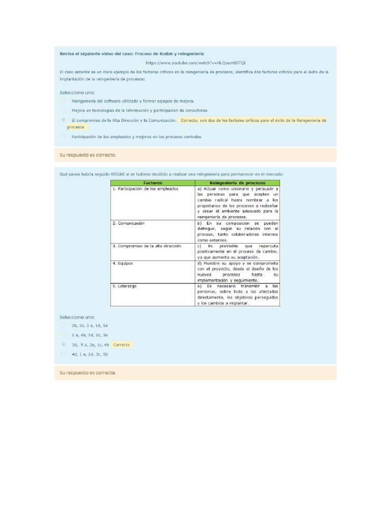 Autocalificable 5 - Gestión en Procesos de Negocio | PDF