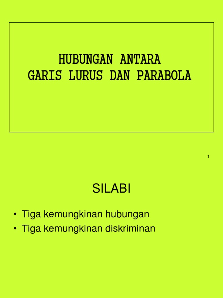 Garis Lurus Dan Parabola | PDF