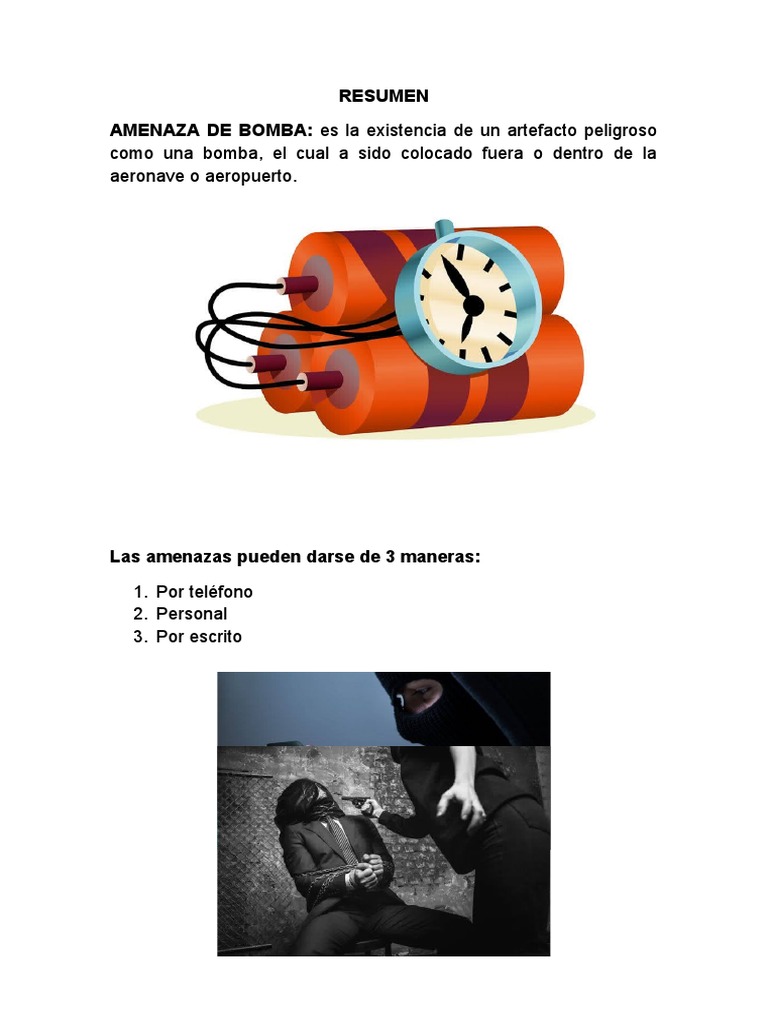 AMENAZAS DE BOMBA | PDF | Aeropuerto | Aeronave