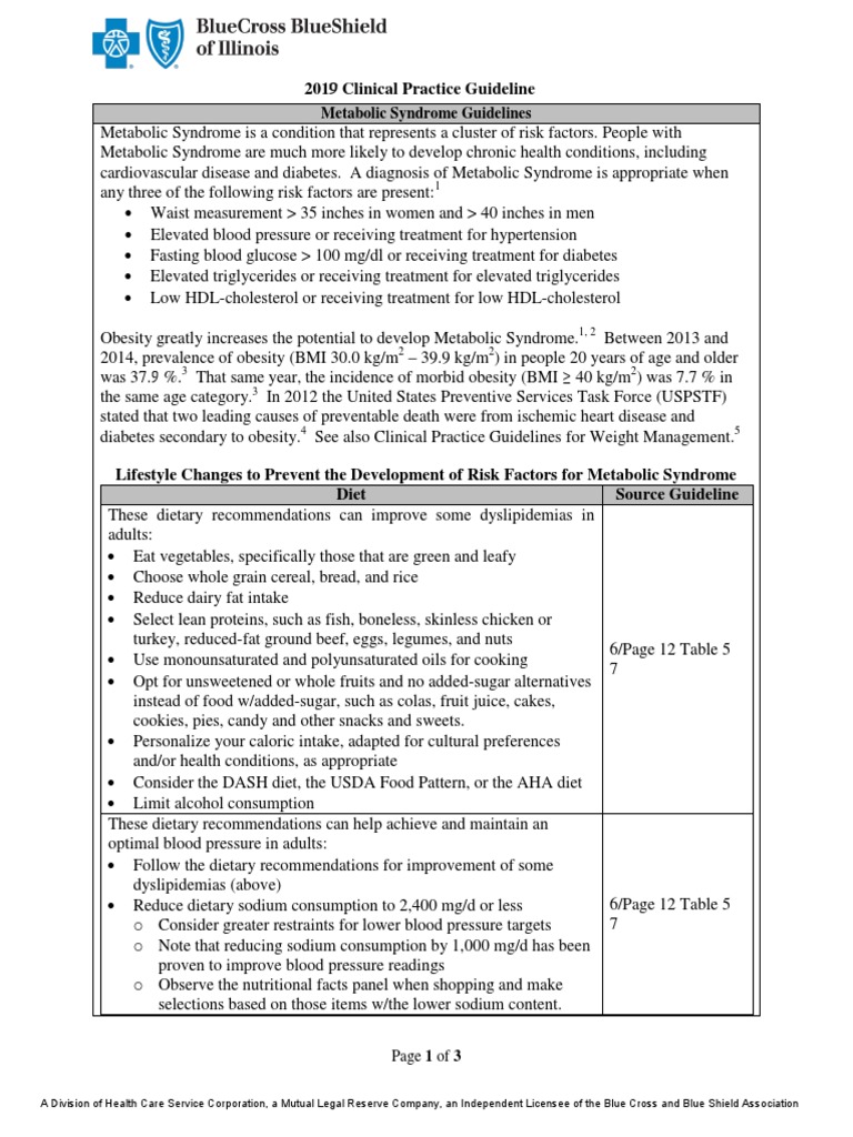 Metabolic Syndrome Guidelines | PDF | Metabolic Syndrome | Fat