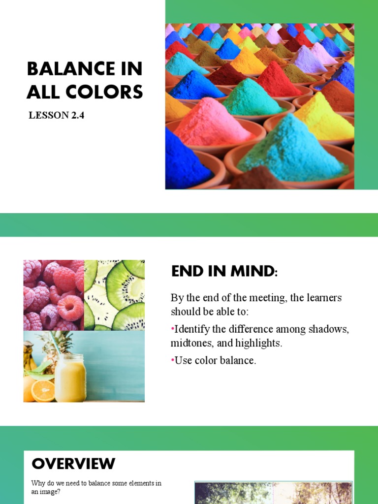 Balance in All Colors: Lesson 2.4 | PDF | Color Balance | Rgb Color Model