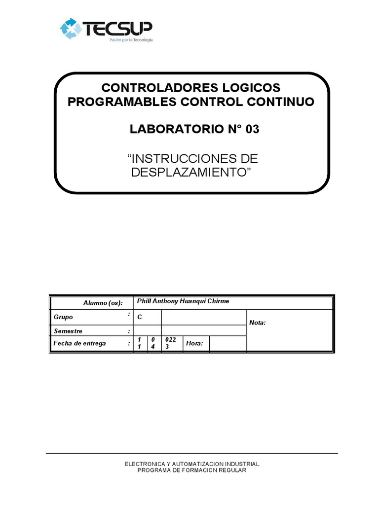 Controladores Logicos Programables Control Continuo Laboratorio #03 ...