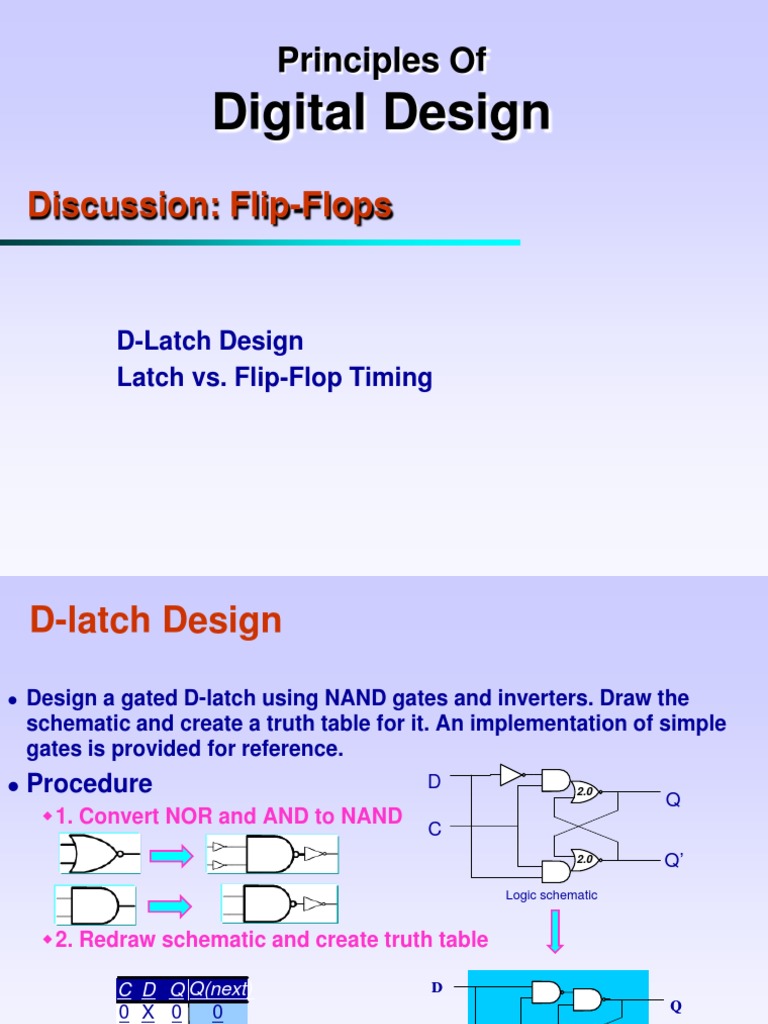 D Latch - D Flip-Flop | PDF | Electronic Circuits | Applied Mathematics
