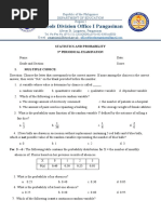 Midterm Exam in Statistics and Probability (Grade 11) | PDF | Variance | Mean