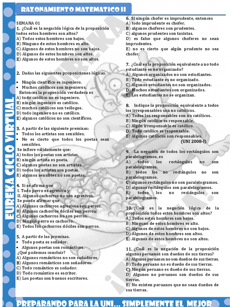1° RM Ii - Dirigida - Semestral | PDF | Proposición | Matemáticas