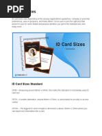ID Card Sizes | PDF | Identity Document | Printer (Computing)