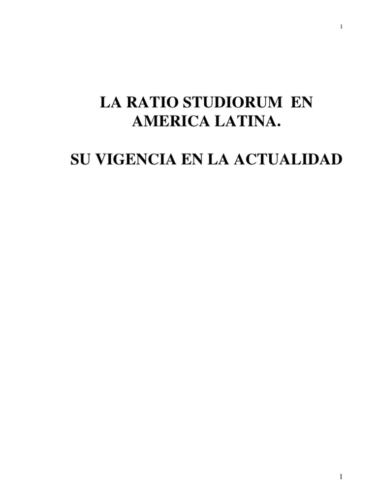 La Ratio Studiorum en America Latina | PDF | Amor | Plan de estudios