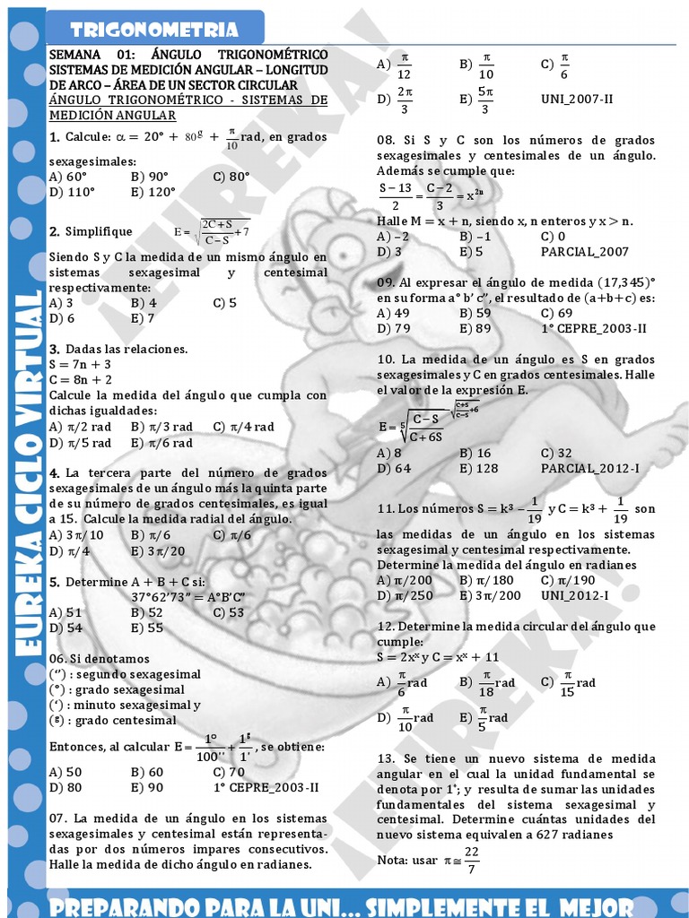 Trigonometria - 01 - Ángulo Trigonométrico Sistemas de Medición Angular ...