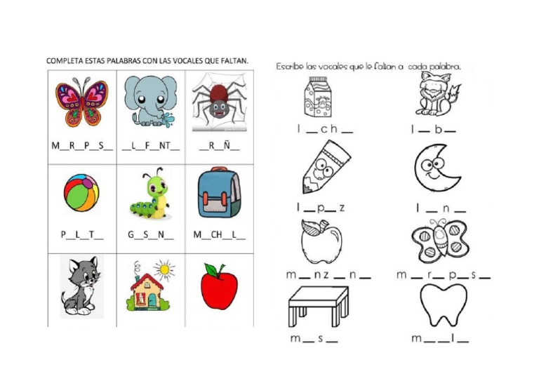 Completar Palabras Con Vocales | PDF