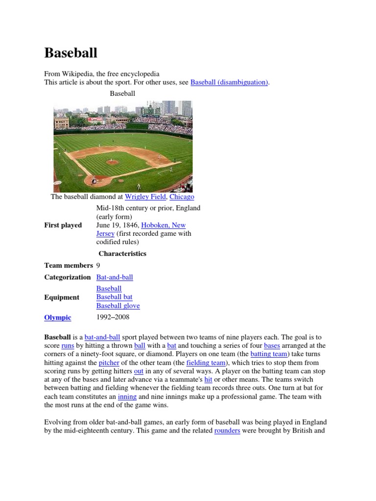 Baseball | PDF | Baseball Field | Pitcher