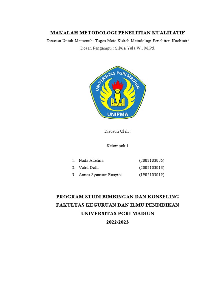 MAKALAH METOPEN KUALITATIF (Sudah Lengkap) | PDF