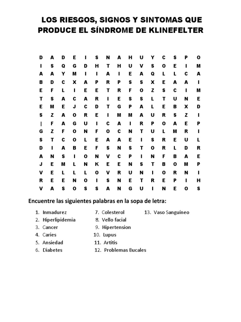 Sopa de Letras | PDF | Enfermedades y trastornos humanos ...