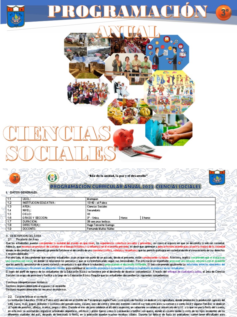 CCSS 3° - Programación Anual 2023 | PDF | Iniciativa empresarial | Agua