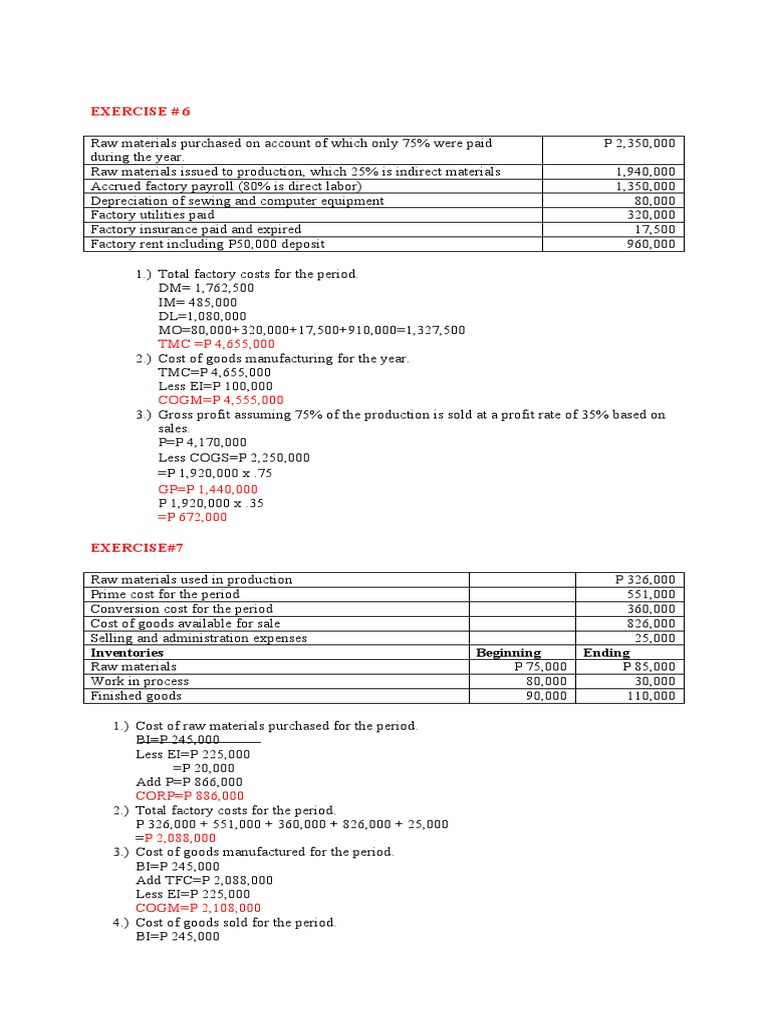 Exercise 6,7 | PDF | Trade | Production And Manufacturing
