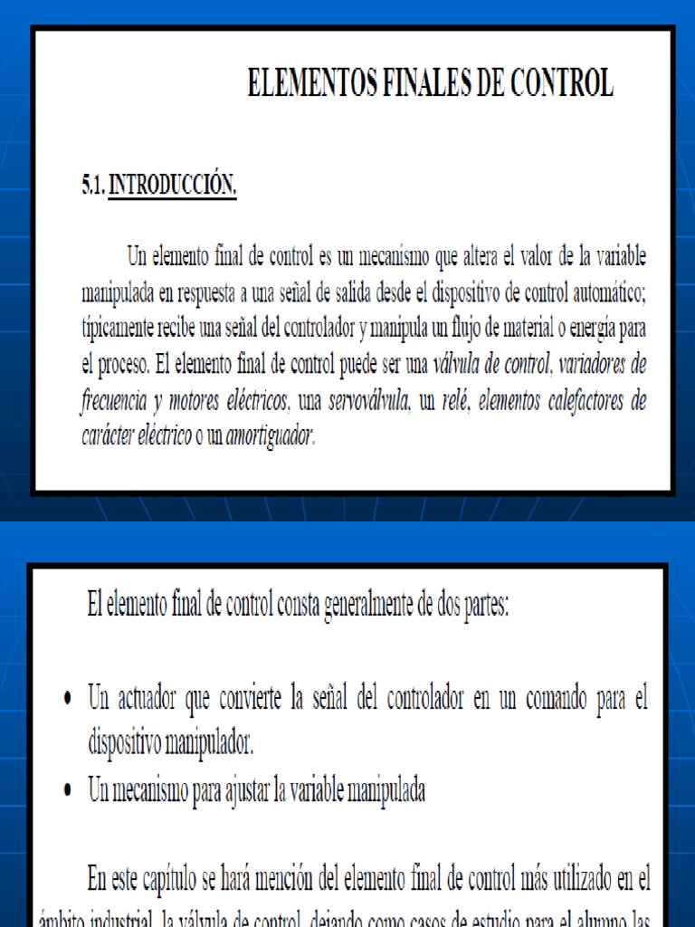 Elementos Finales de Control | PDF