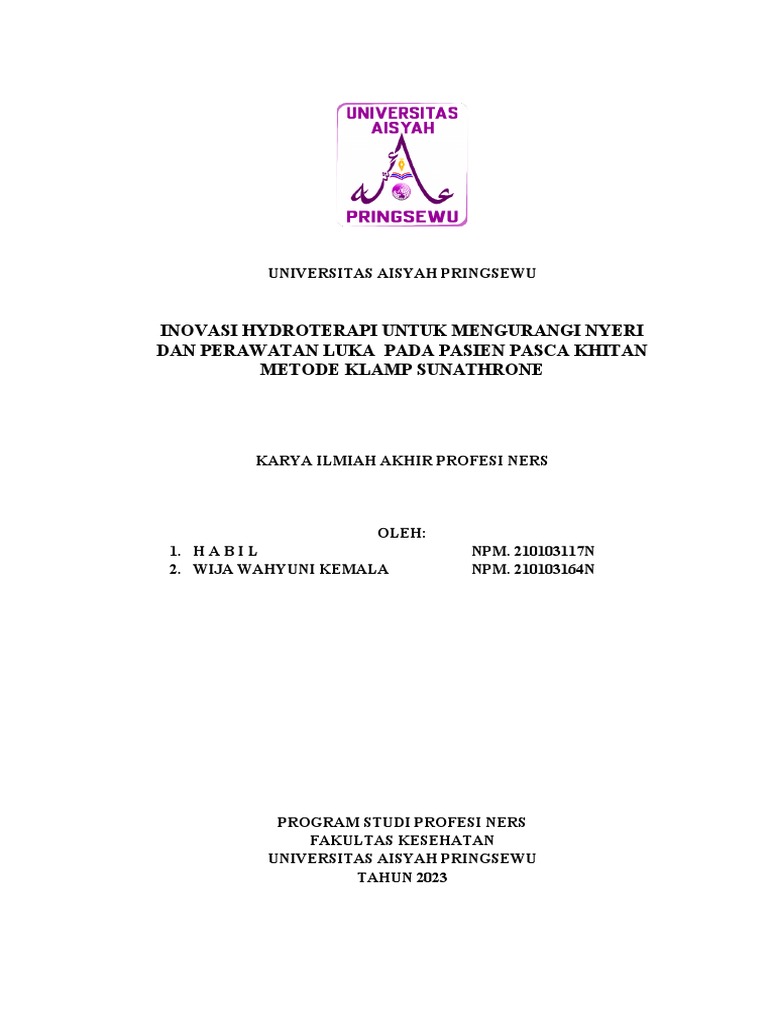 Inovasi Hydroterapi Untuk Mengurangi Nyeri Dan Perawatan Luka Pada ...