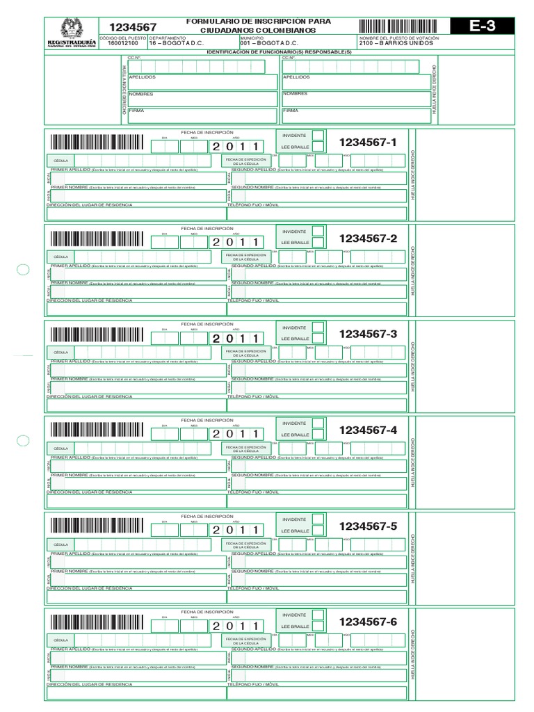 Muestra Formulario E3 | PDF